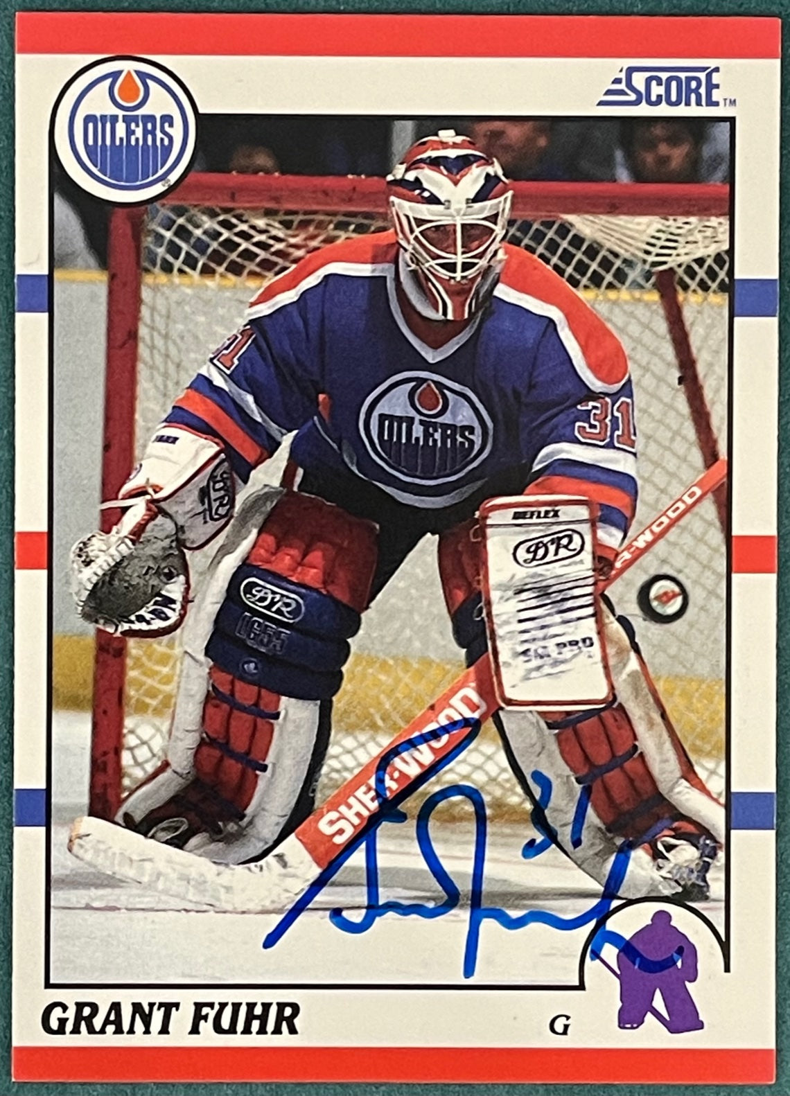 Grant Fuhr Autographed 1990-91 Score Card | Hollywood Collectibles