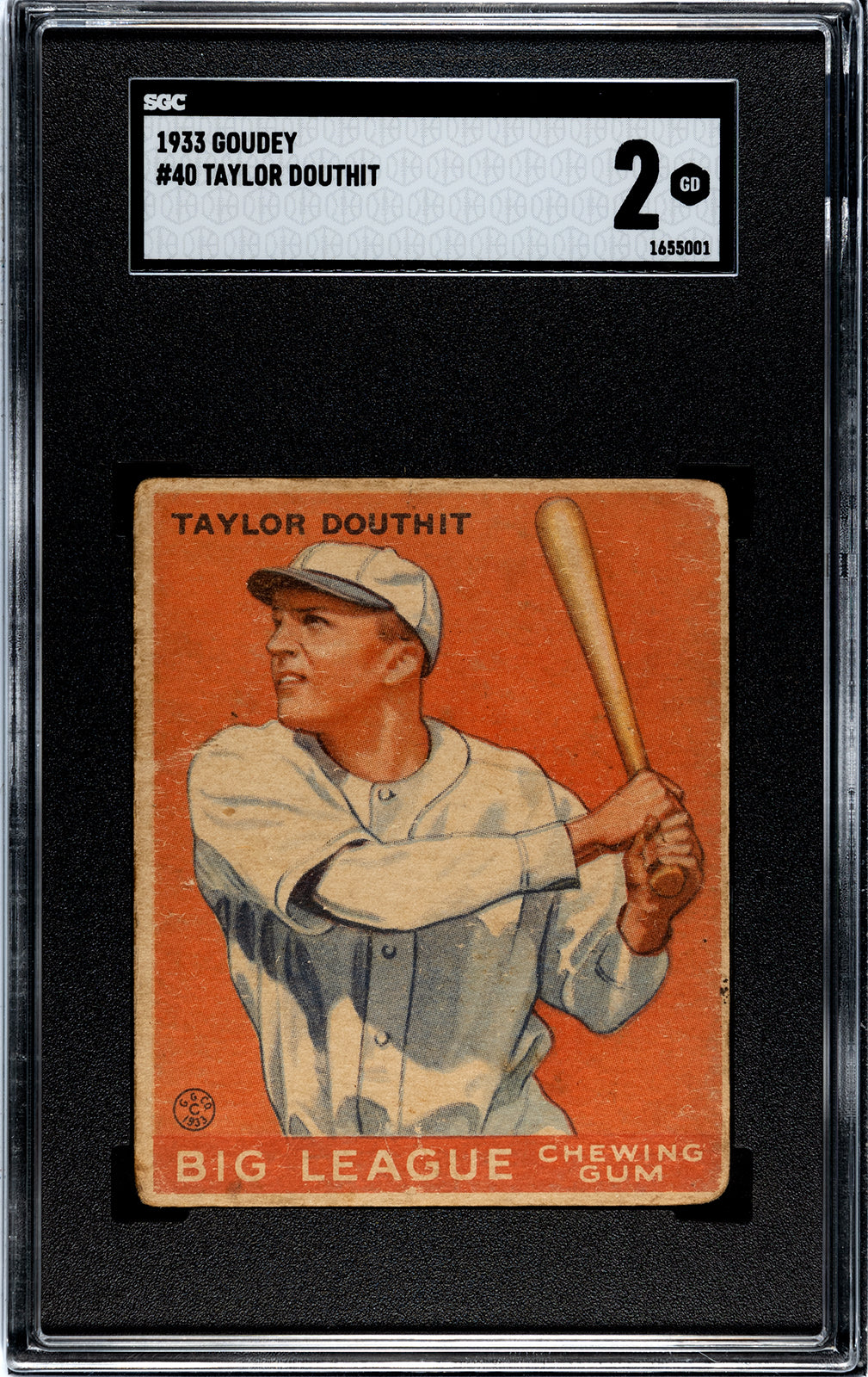 Taylor Douthit 1933 Goudey #40 SGC 2 | Hollywood Collectibles