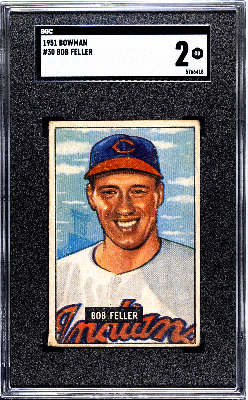 Bob Feller 1951 Bowman Card #30 SGC 2 | Hollywood Collectibles