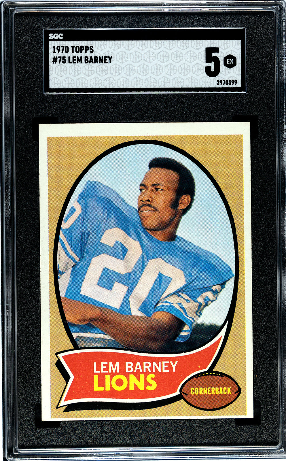 Lem Barney 1970 Topps #75 SGC 5 | Hollywood Collectibles