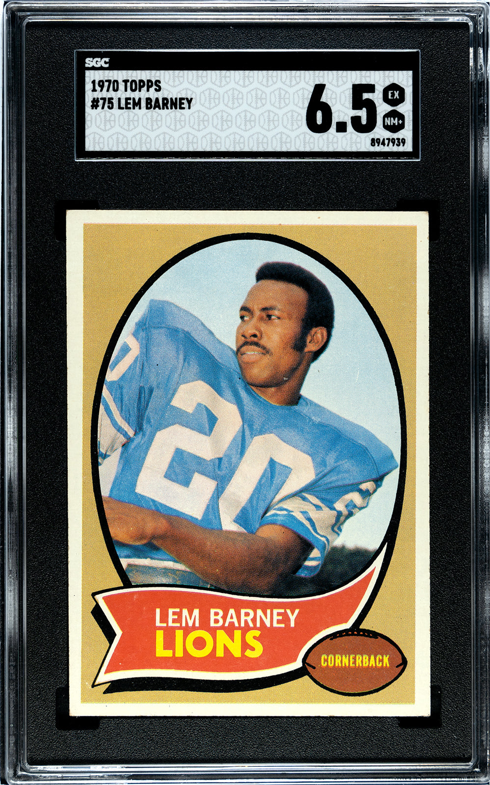 Lem Barney 1970 Topps #75 SGC 6.5 | Hollywood Collectibles