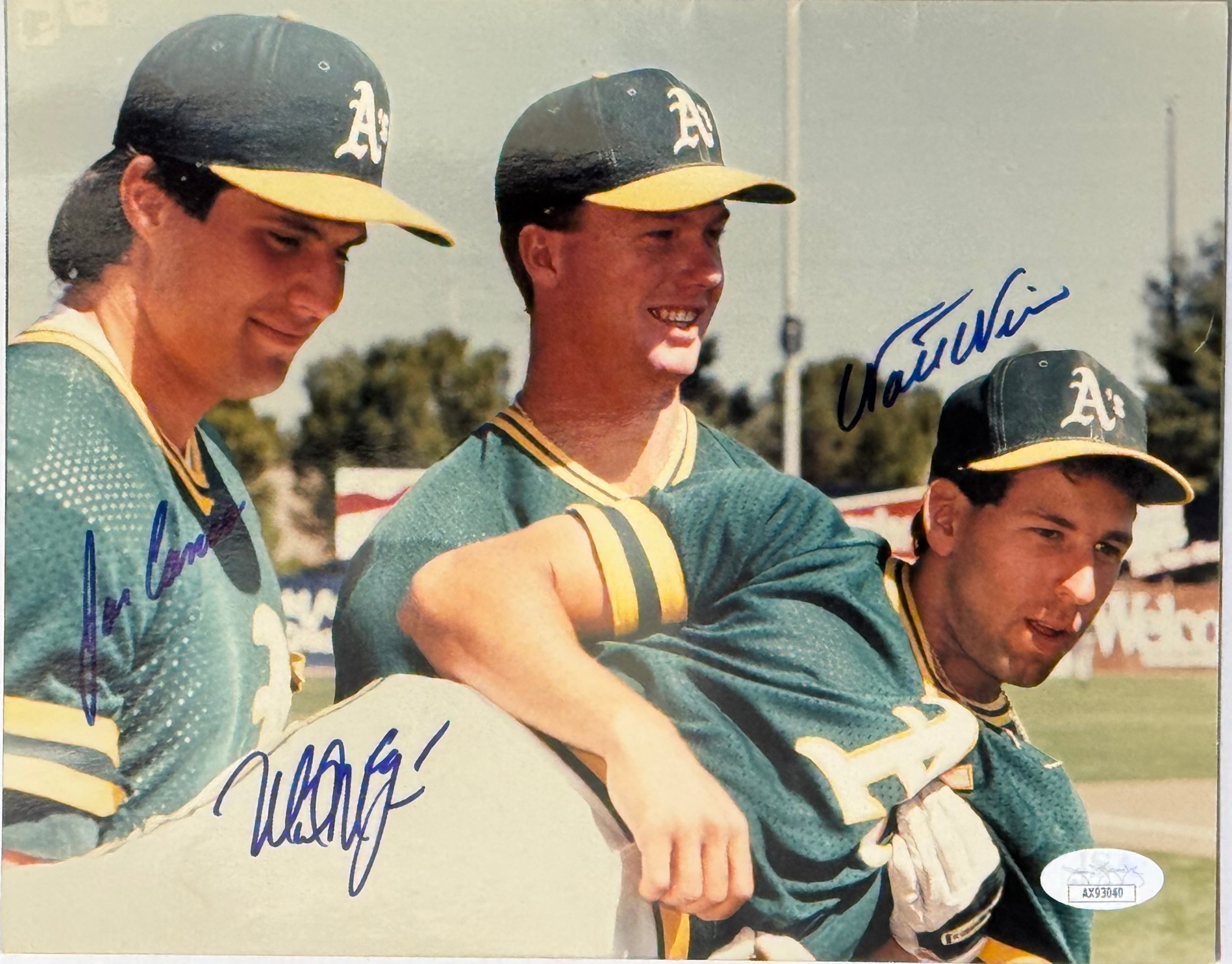 Jose Canseco Mark McGwire & Walt Weiss Autographed 8x10 Photo (JSA ...