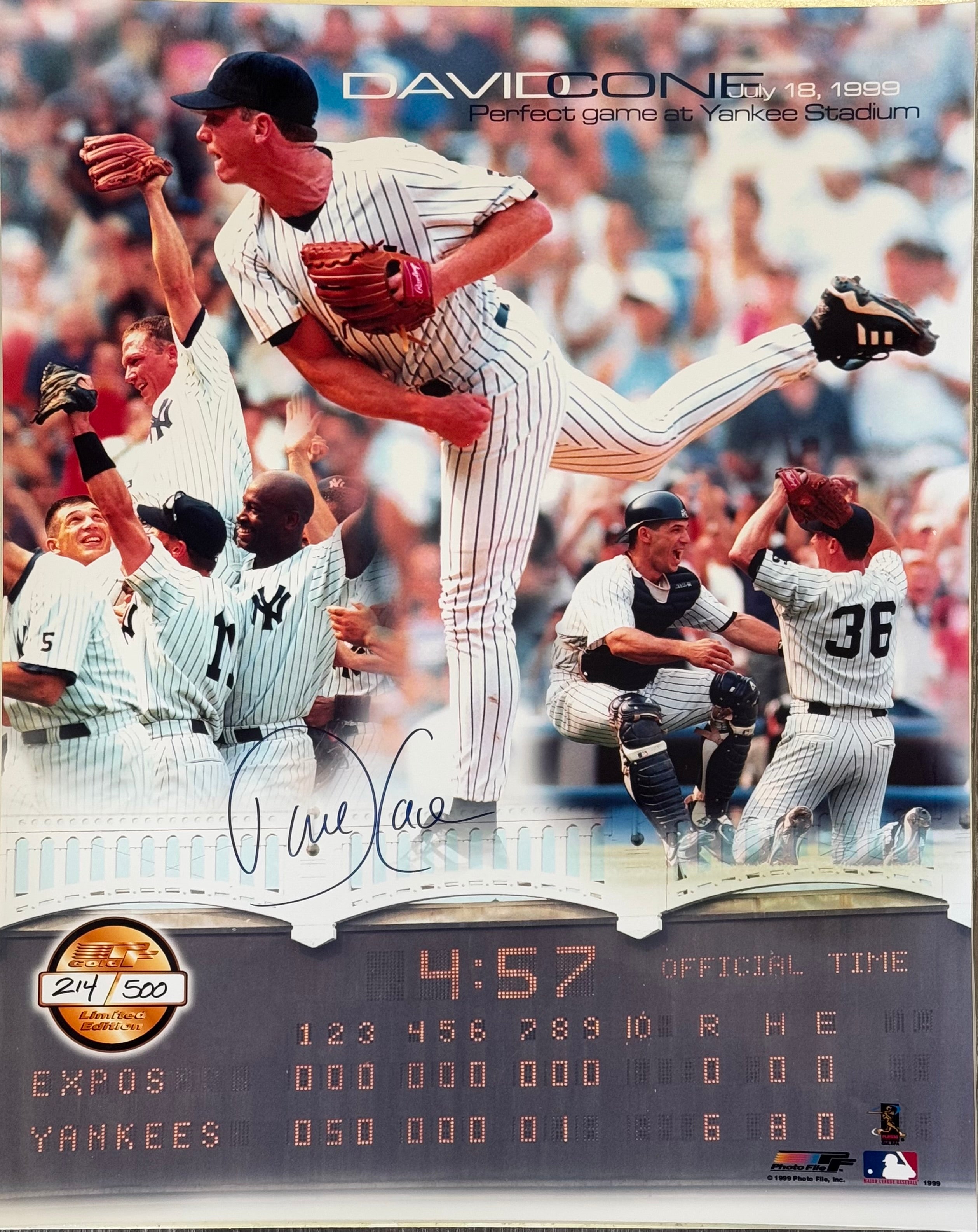 David Cone Autographed Yankees 16X20 Baseball Photo | Hollywood ...
