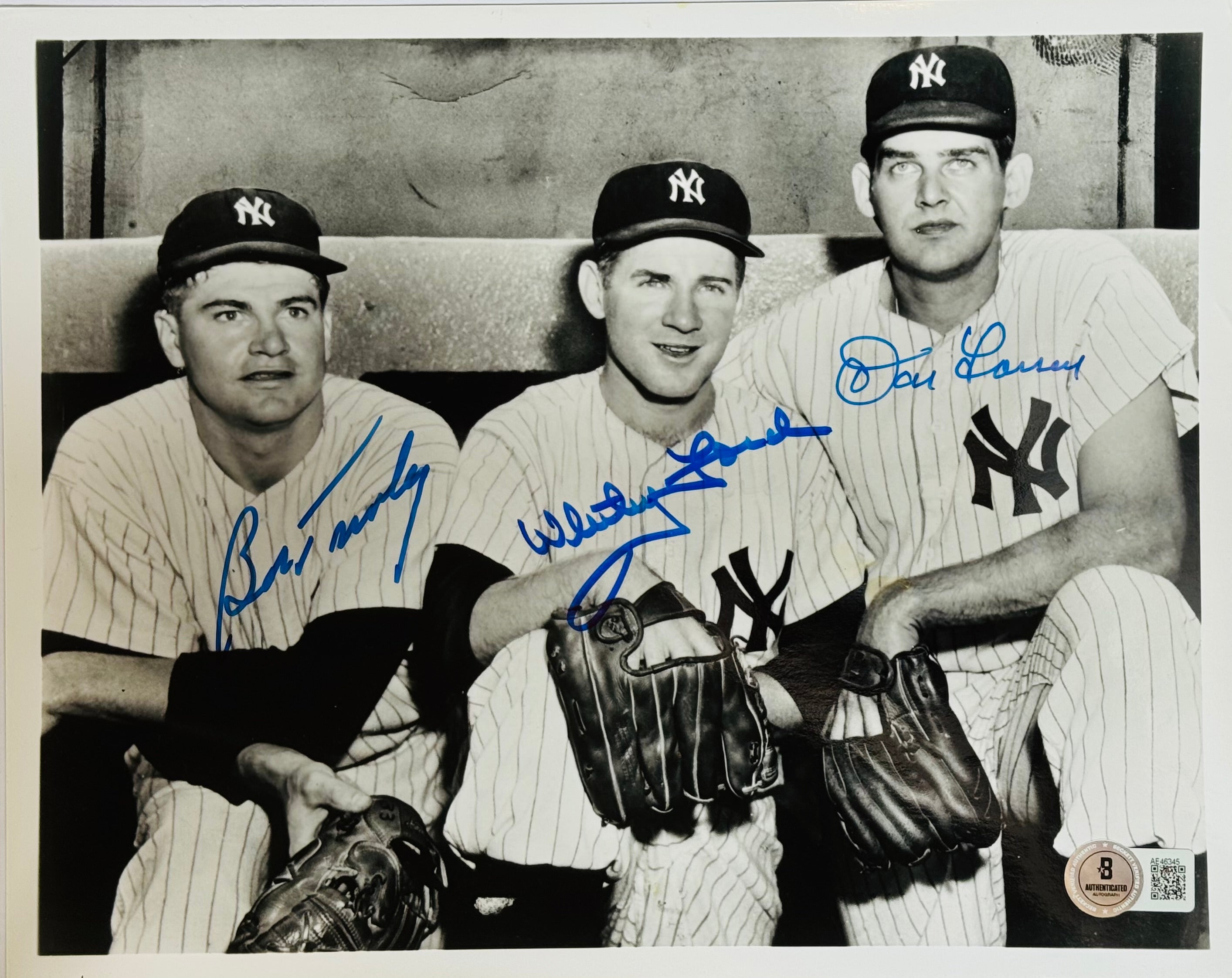 Bob Turley Whitey Ford Don Larsen Autographed 8x10 Baseball Photo (Bec ...