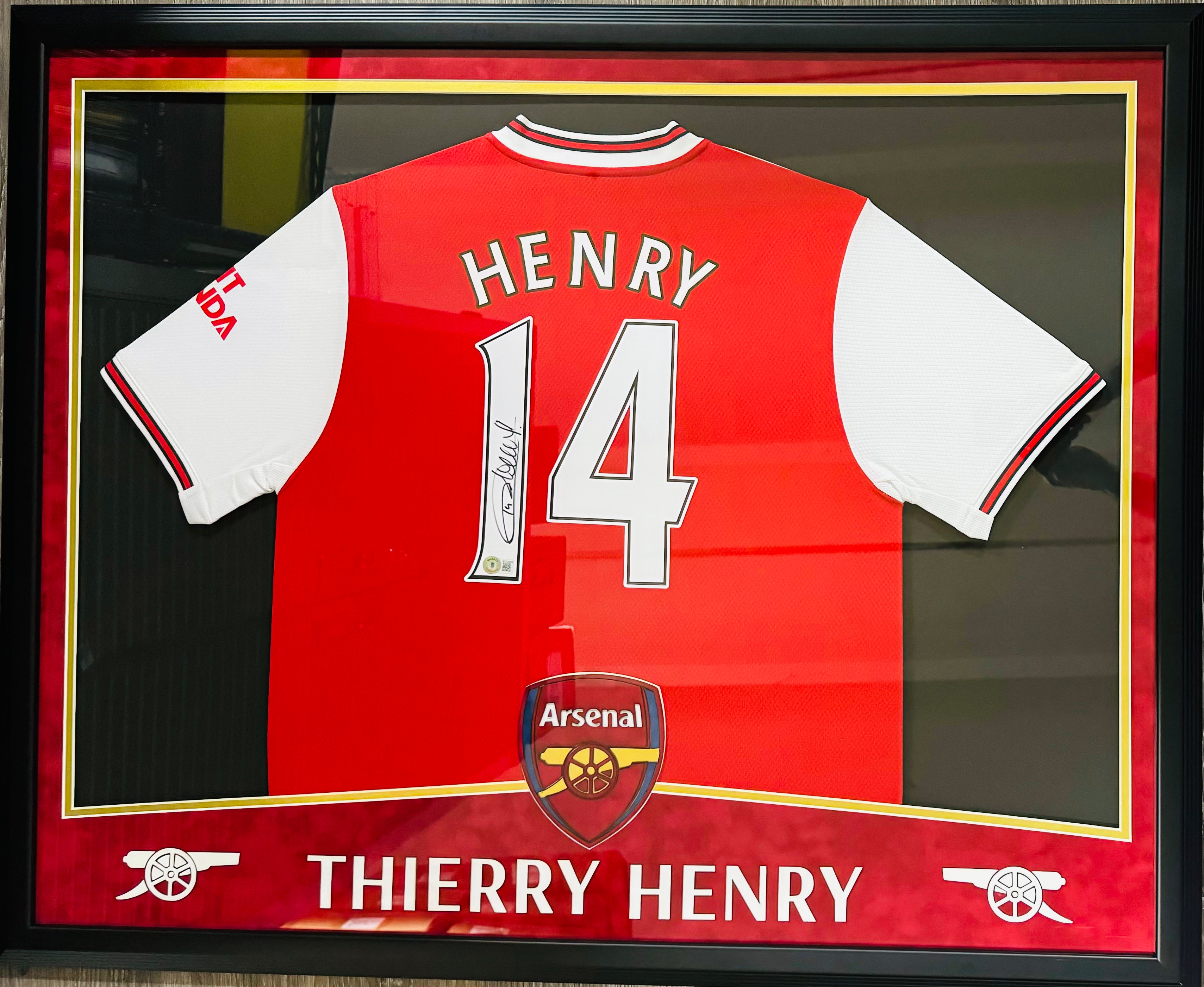 Thierry Henry Autographed Arsenal FC Home Kit Framed Jersey (BVG ...