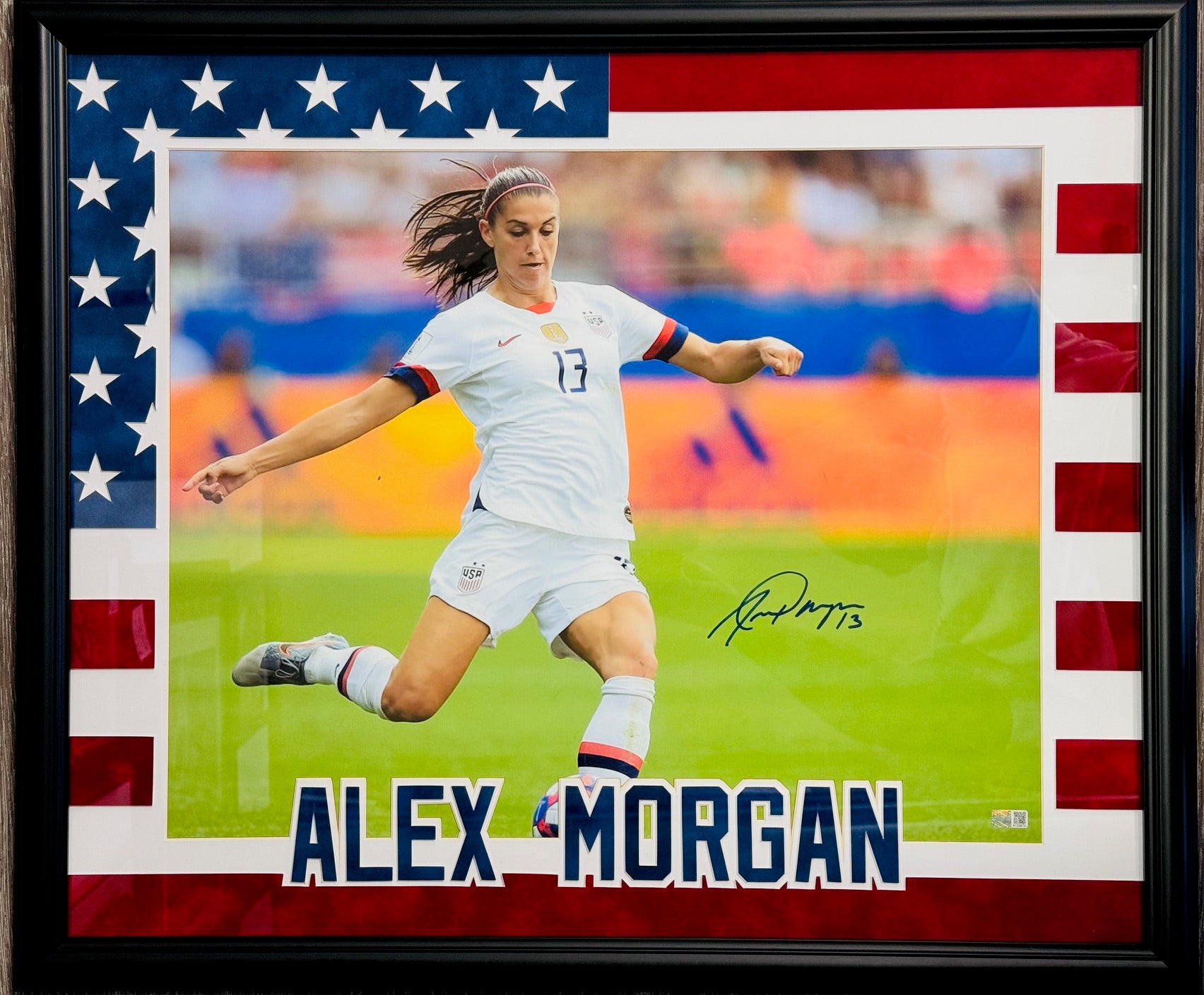 Alex Morgan Autographed 16x20 Framed Photo (Steiner) | Hollywood ...
