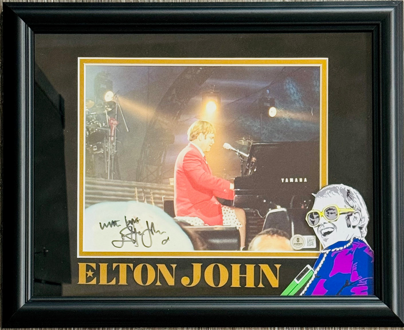 Elton John Autographed 8x10 Framed Photo (Beckett) | Hollywood Collectibles