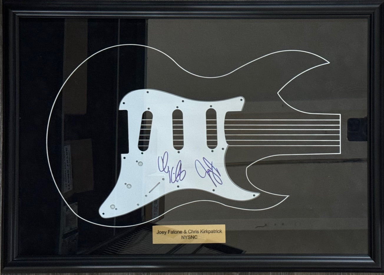 Joey Fatone Chris Kirkpatrick autographed framed guitar pickguard ...