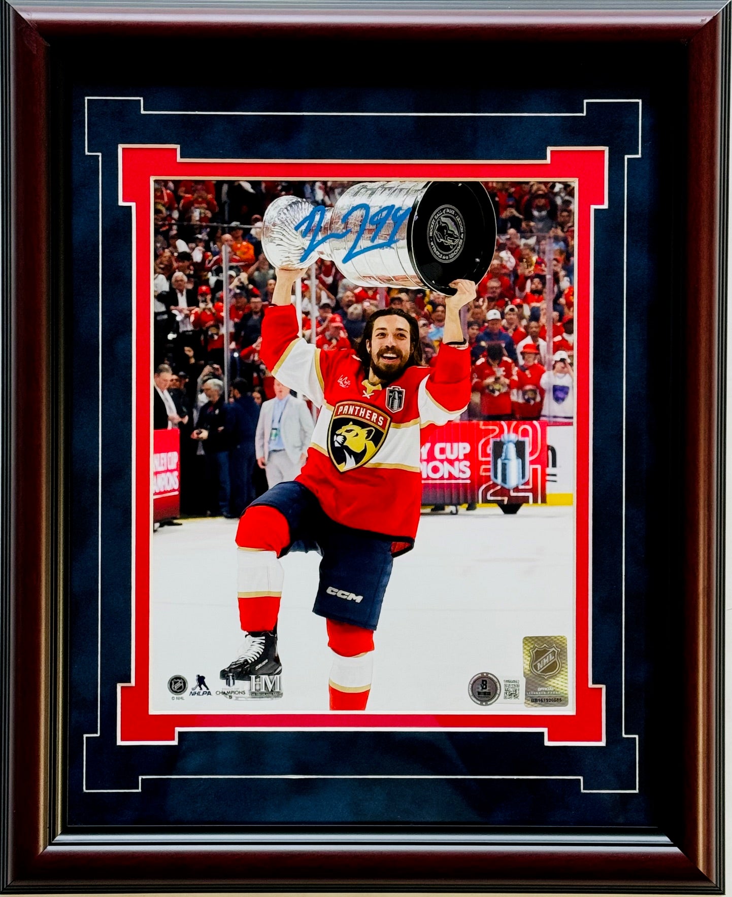 Ryan Lomberg Autographed Panthers 8x10 Framed Photo Raising Stanley Cu ...