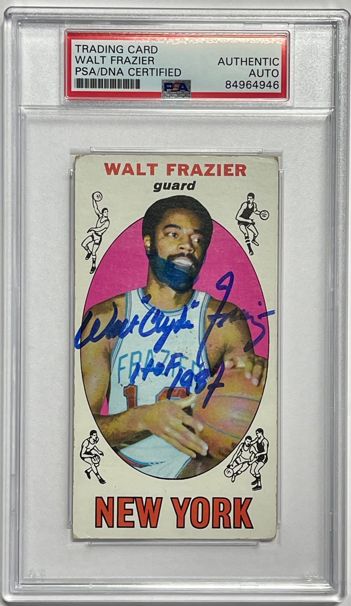 1969-70 Walt Clyde Frazier "HOF 1987" Signed Topps Rookie Card #98 (PS | Hollywood Collectibles