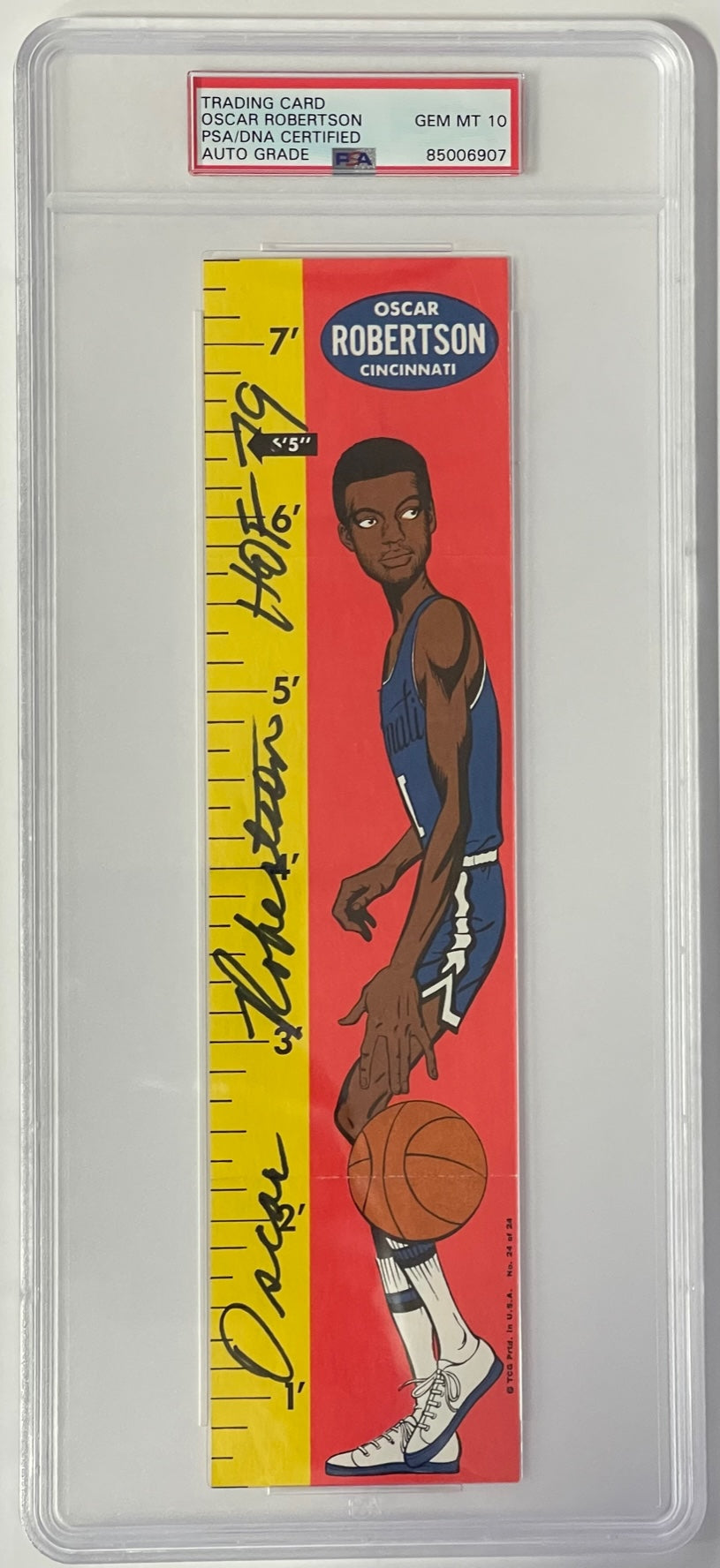 Oscar Robertson 1969 Topps NBA Ruler #24 - PSA Auto Grade Gem Mt 10 ...