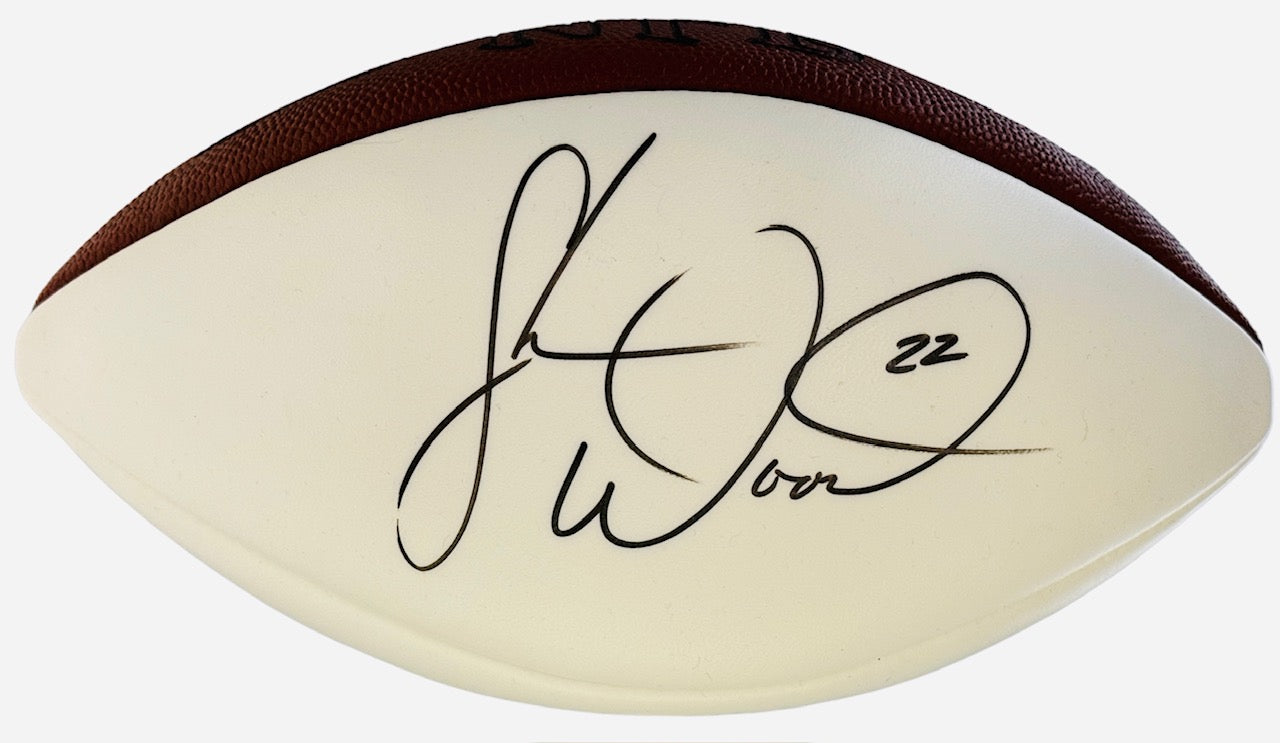 Shawn Wooden Autographed Official White Panel Football | Hollywood ...