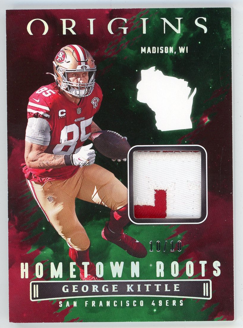 George Kittle 2022 Panini Origins Green Hometown Roots Patch Card #HR ...