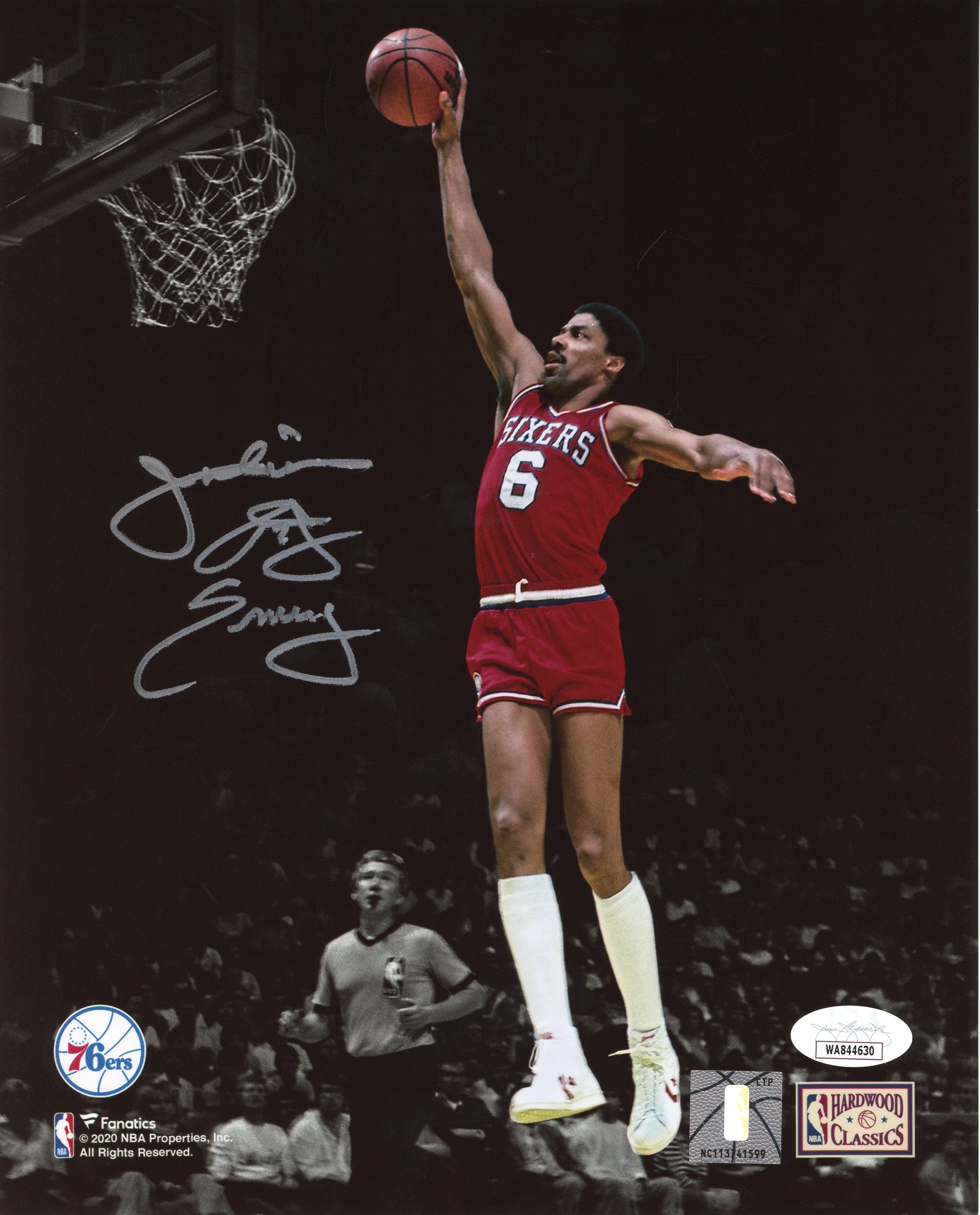 Julius Erving Dr. J Autographed 8x10 Photo (JSA) | Hollywood Collectibles