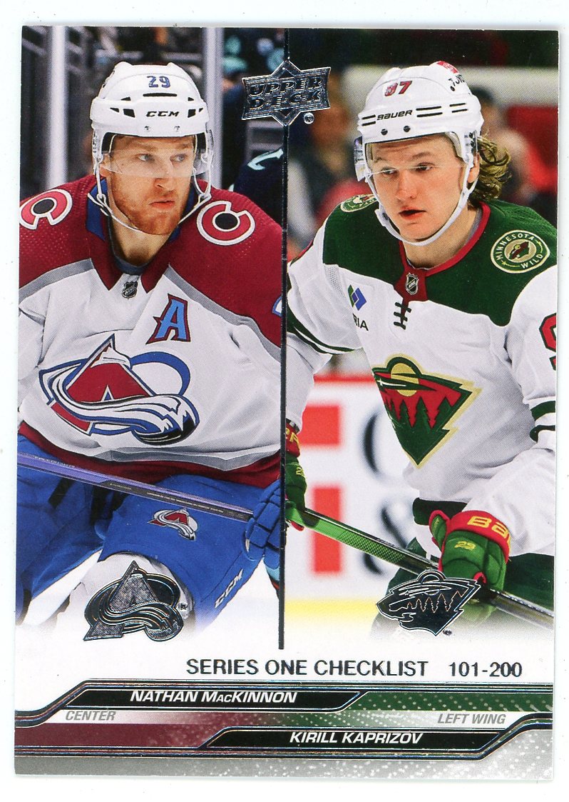 Nathan MacKinnon/ Krill Kaprizov 2023-24 Upper Deck Checklist #200 ...