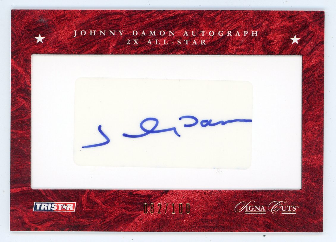Johnny Damon 2008 Tristar Autograph Signa Cuts | Hollywood Collectibles