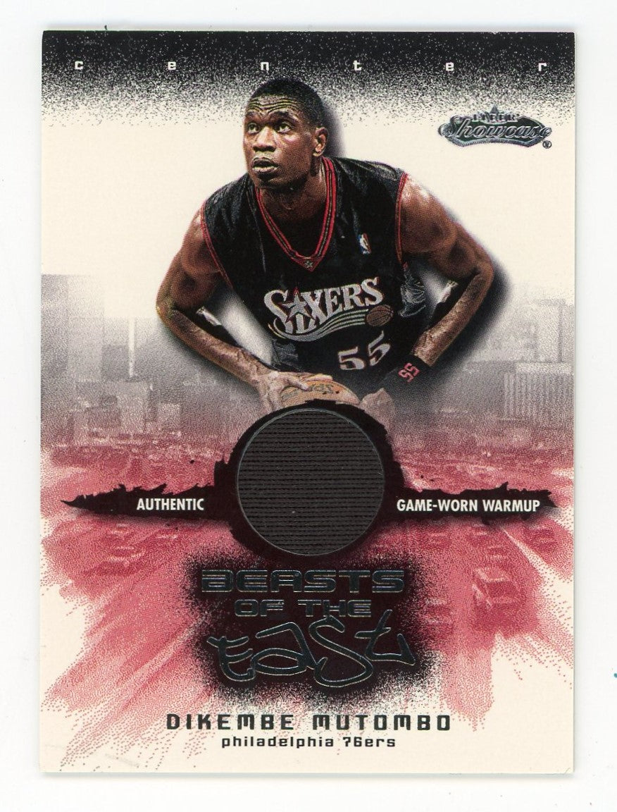 Dikembe Mutombo 2002 Fleer Beasts of the East Game-Worn Warmup Card ...