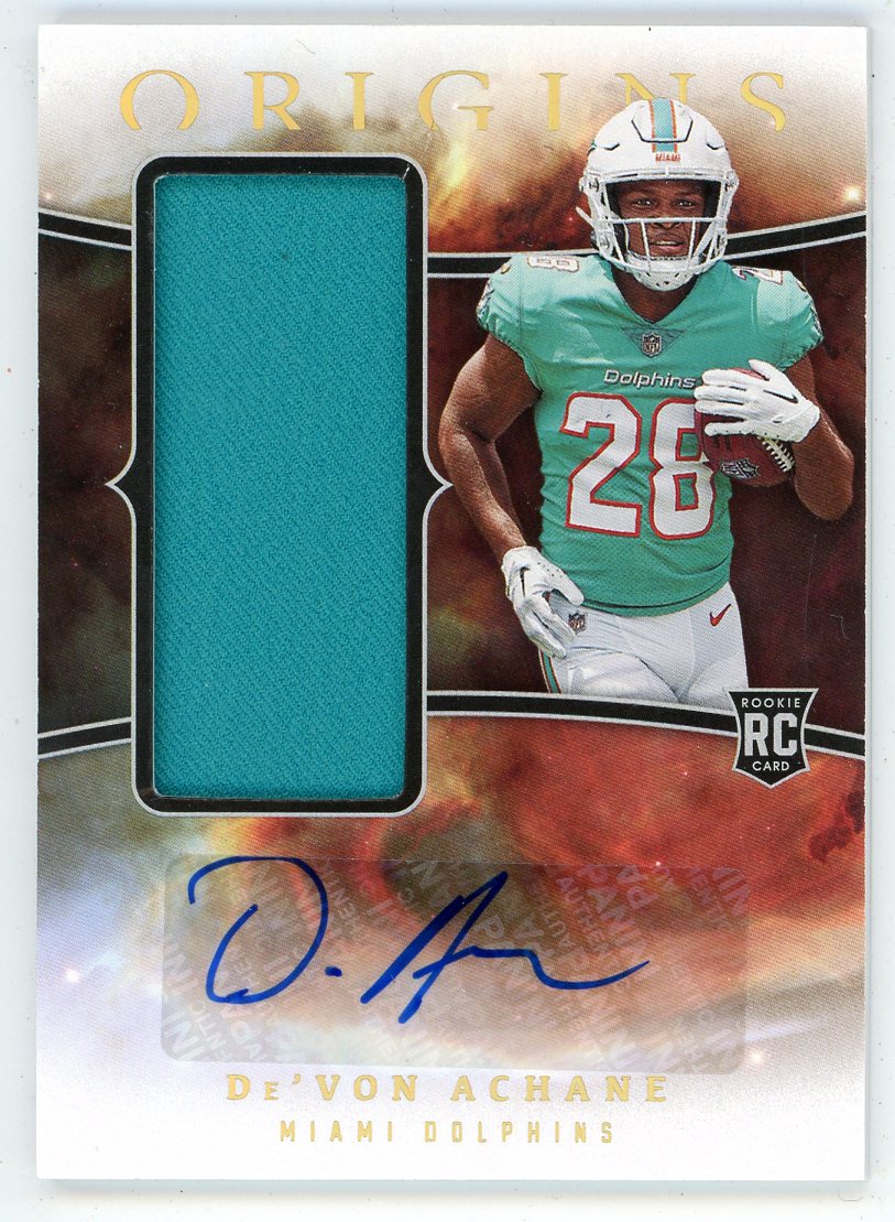 De'Von Achane Autographed 2023 Panini Origins Patch Relic #RJJA-DA ...