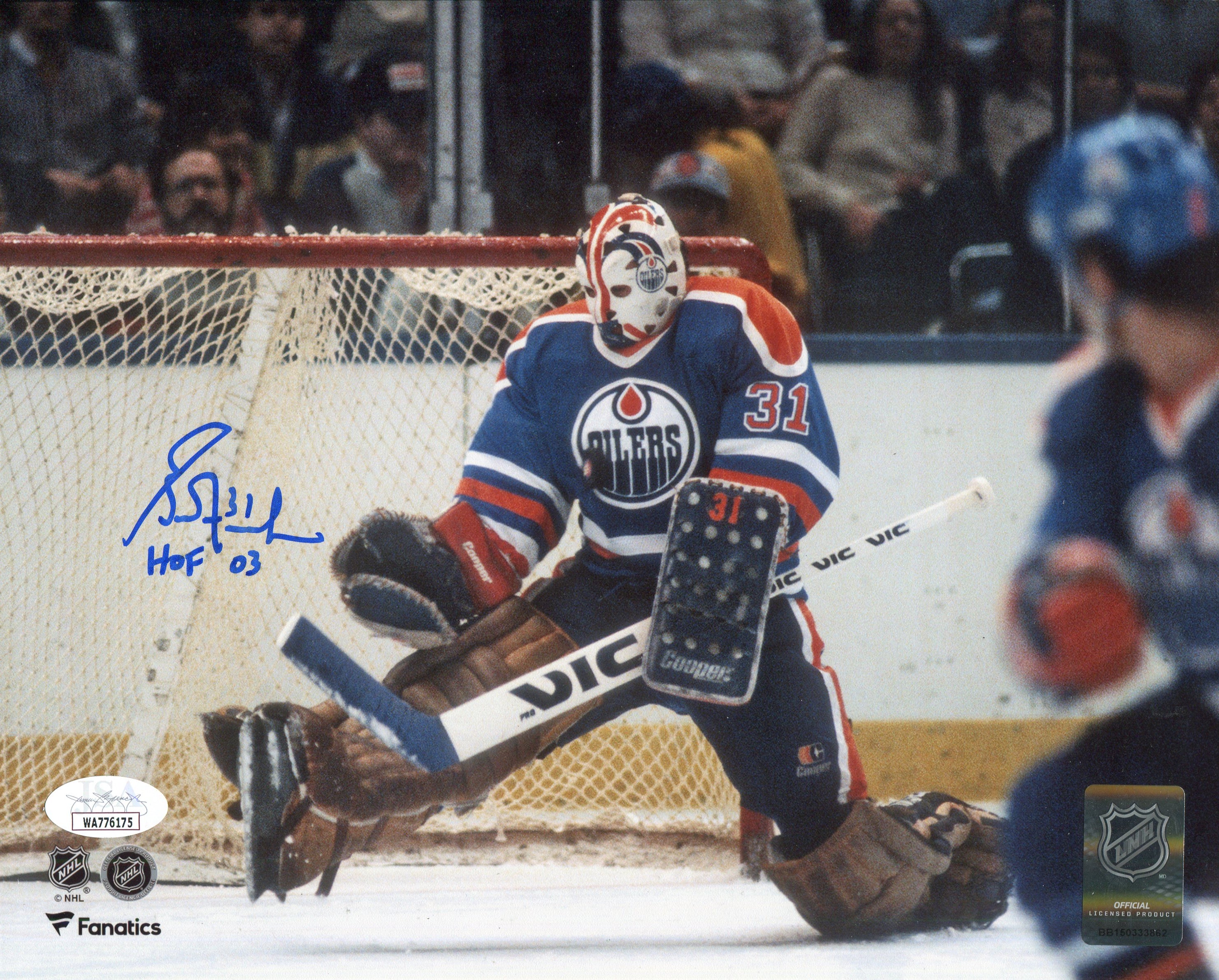Grant Fuhr "HOF 03" Autographed Edmonton Oilers 8x10 Photo (JSA) | Hollywood Collectibles