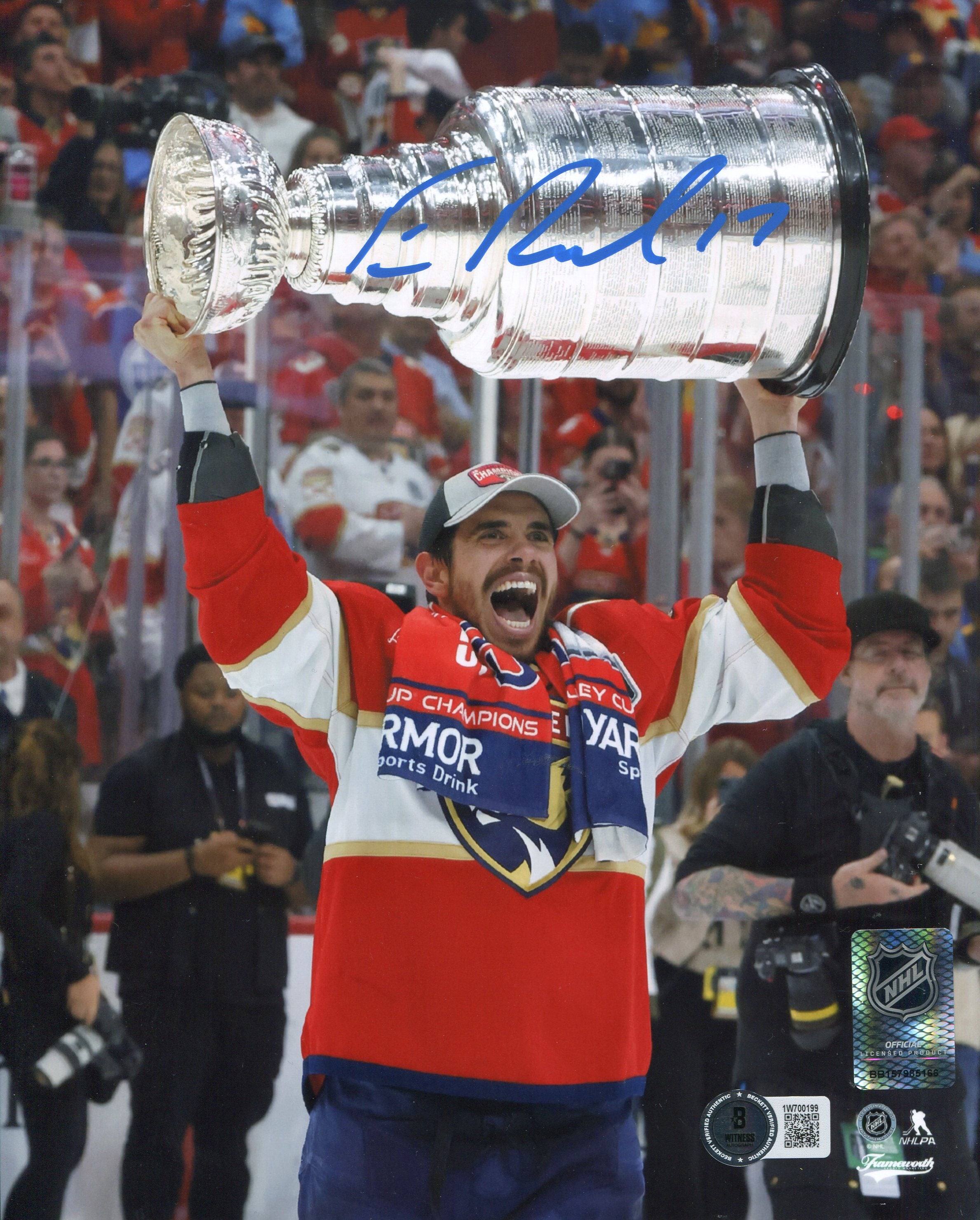 Evan Rodrigues Autographed Florida Panthers Stanley Cup 8x10 Photo (Be ...