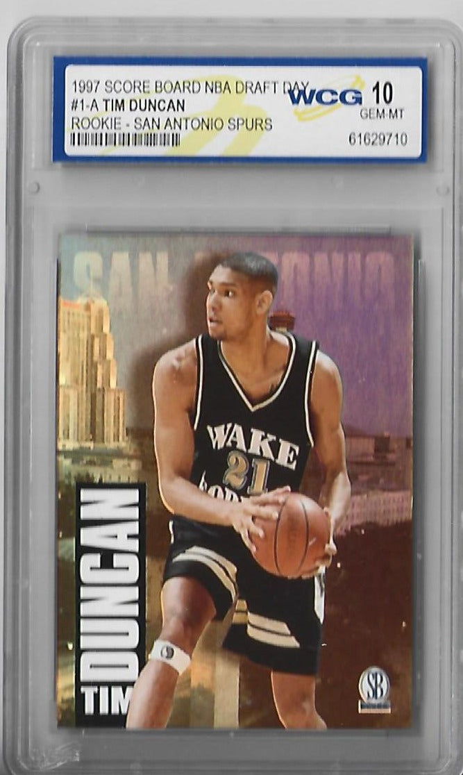 Tim Duncan 1997 Score Board NBA Draft Day #1A (WCG Grade 10 GEM-MT) Ro ...