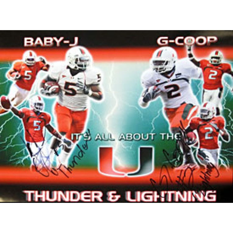 Javarris James & Graig Cooper Autographed / Signed 16x20 Miami Hurrica ...
