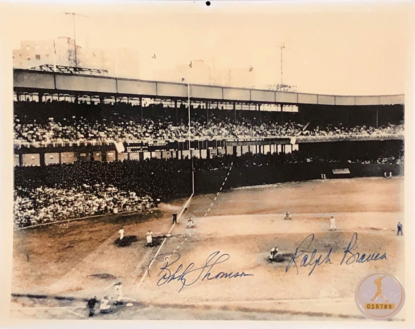 Ralph Branca Bobby Thomson Autographed 8x10 Photo | Hollywood Collectibles