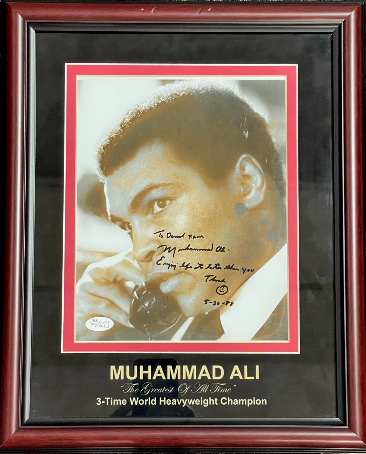 Muhammad Ali Autographed Framed 8x10 Photo (JSA) | Hollywood Collectibles