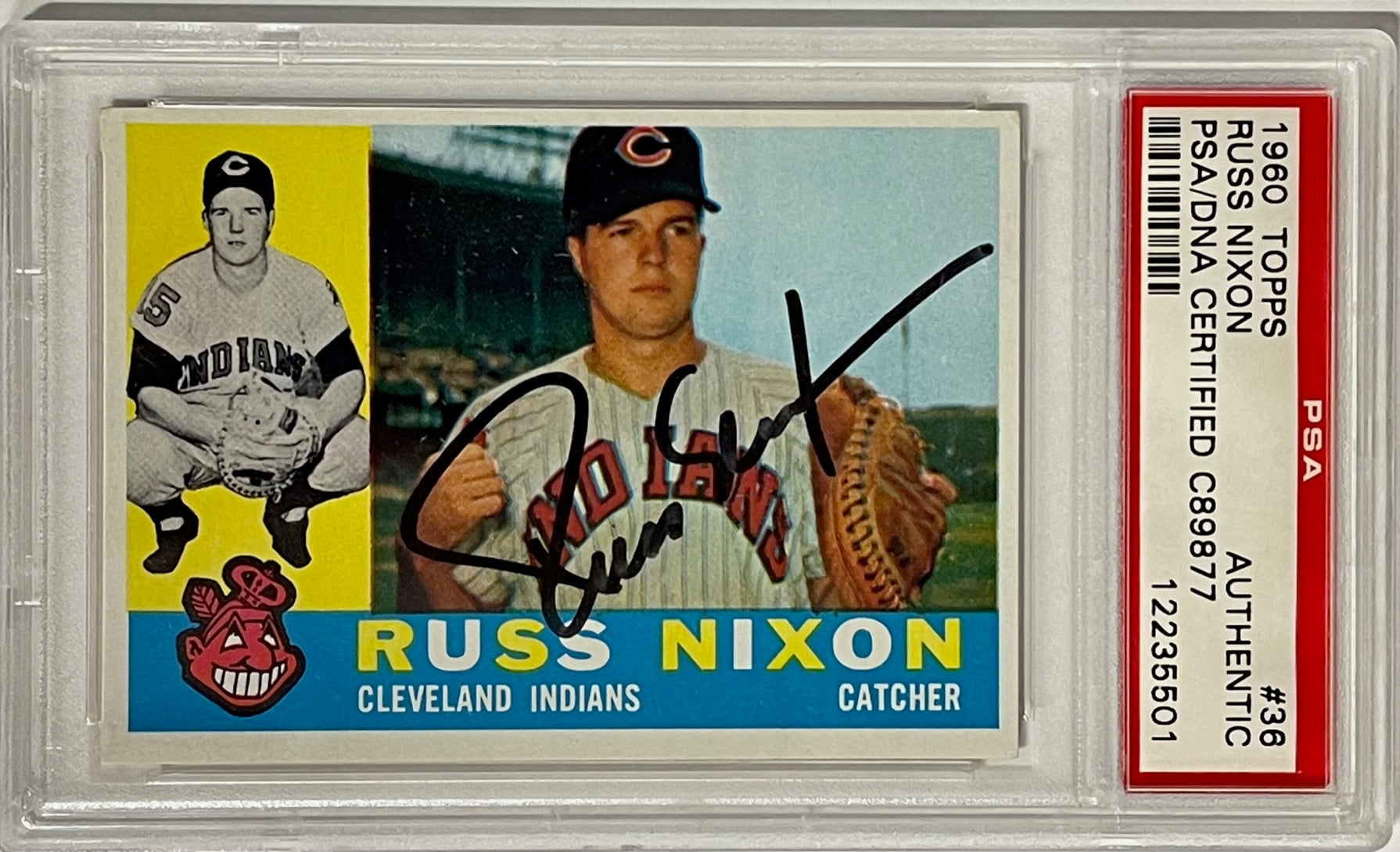Russ Nixon Autographed 1960 Topps Card #36 (PSA) | Hollywood Collectibles