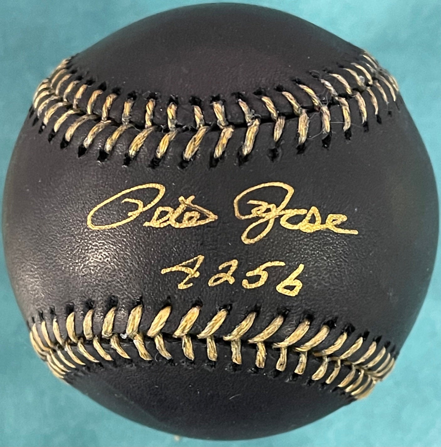 Pete Rose "4256" Autographed Official Black Major League Baseball ...
