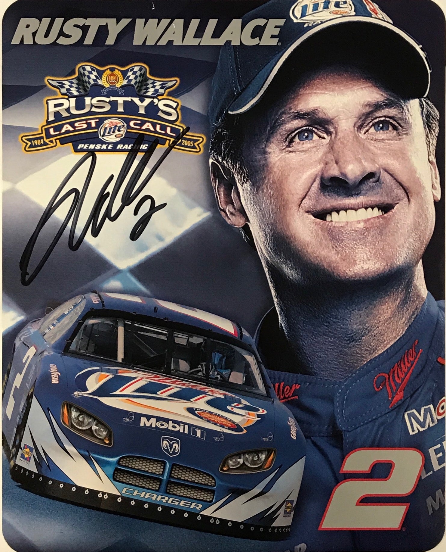 Rusty Wallace Signed 8x10 Photo Card | Hollywood Collectibles