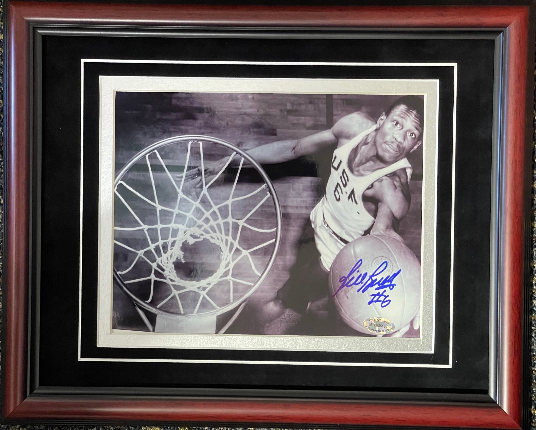 Bill Russell Autographed USF 8x10 Framed Basketball Photo | Hollywood ...