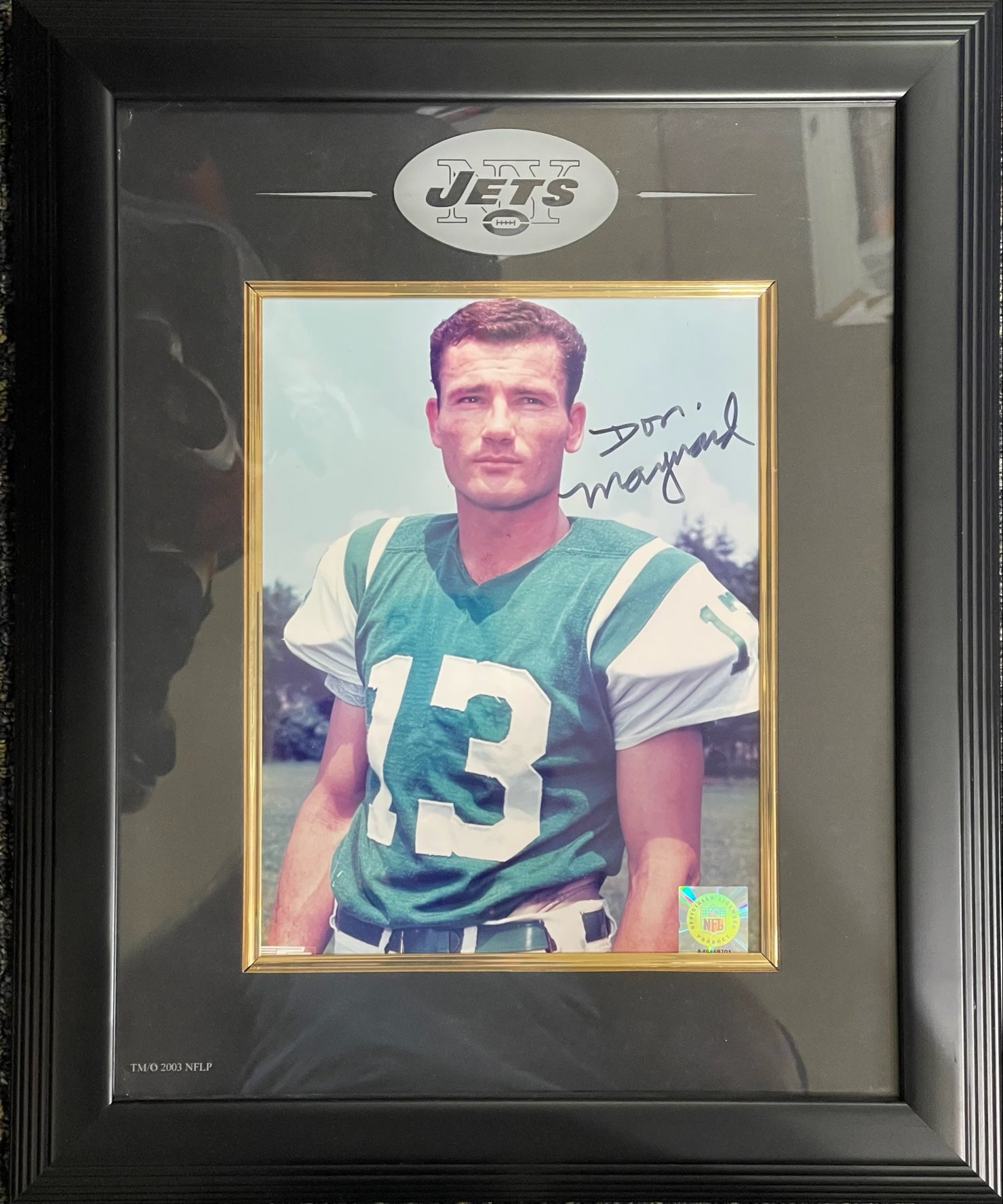 Don Maynard Autographed 8x10 Framed Football Photo | Hollywood Collectibles