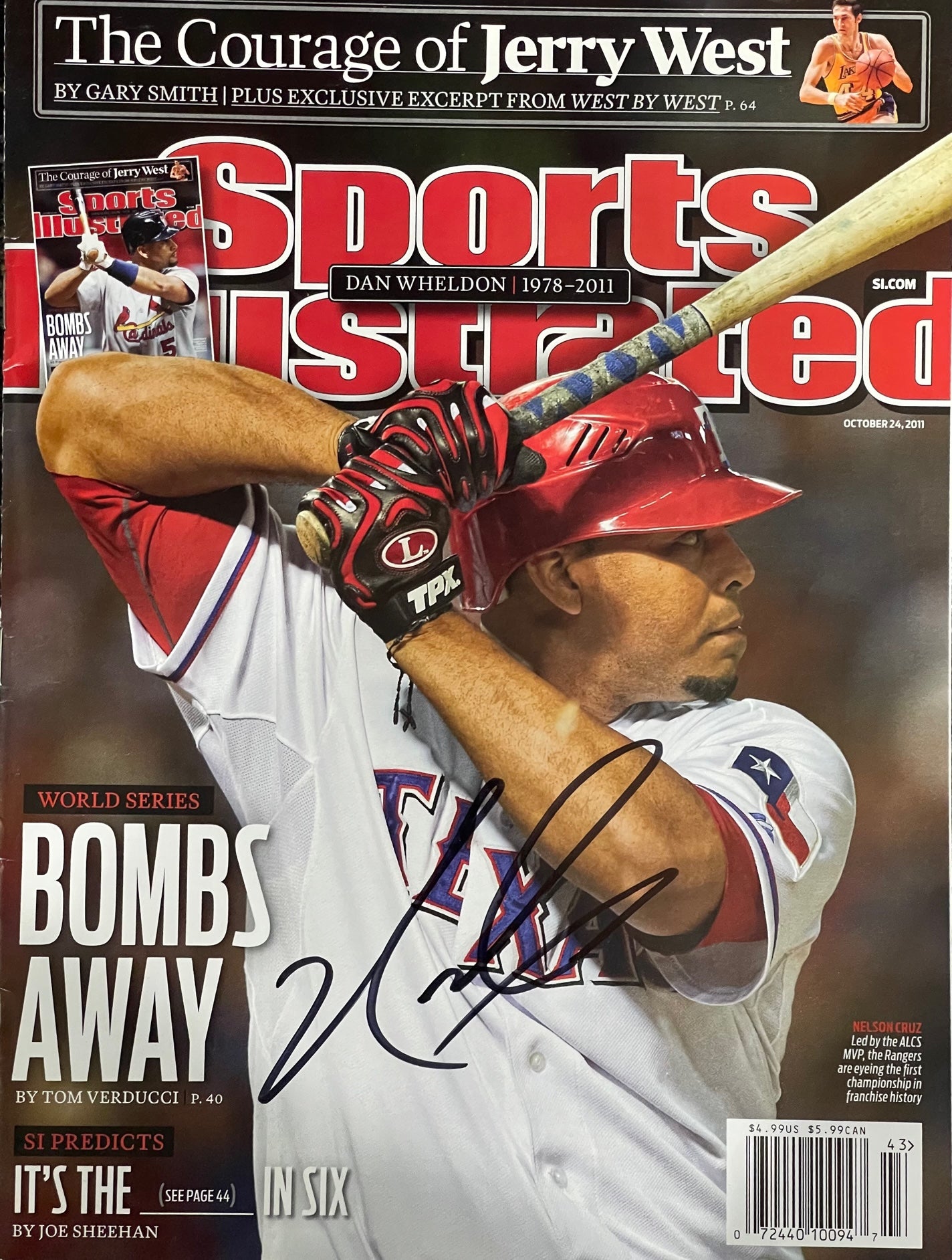 Nelson Cruz Autographed SI Baseball Magazine October 24, 2011 (JSA ...