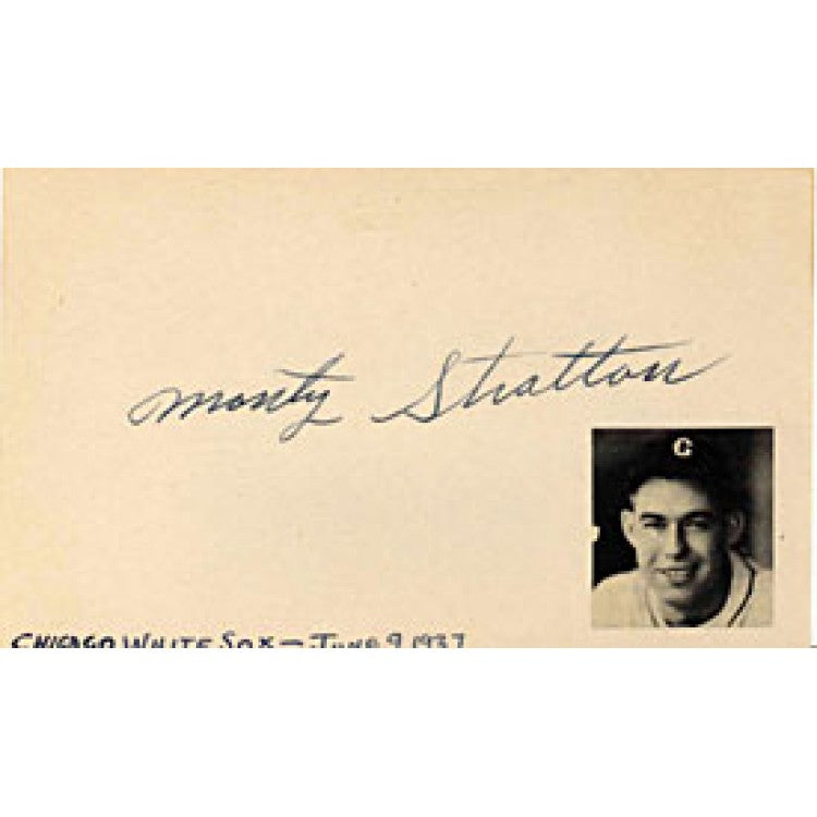 Monty Stratton Autographed / Signed 3X5 Card | Hollywood Collectibles