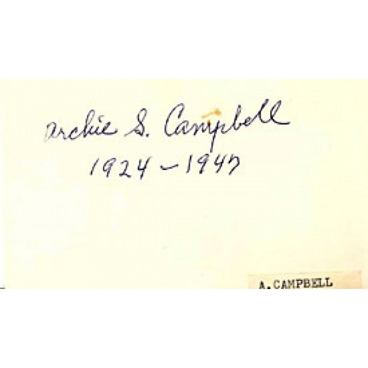Archie Campbell Autographed / Signed 3x5 Card | Hollywood Collectibles