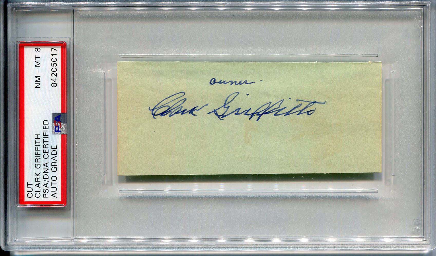 Clark Griffith Autographed Cut (PSA & JSA) | Hollywood Collectibles