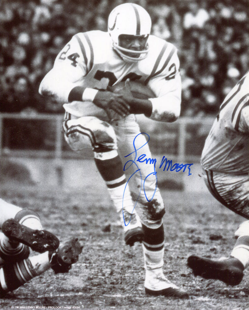 Lenny Moore Autographed 8x10 Photo | Hollywood Collectibles
