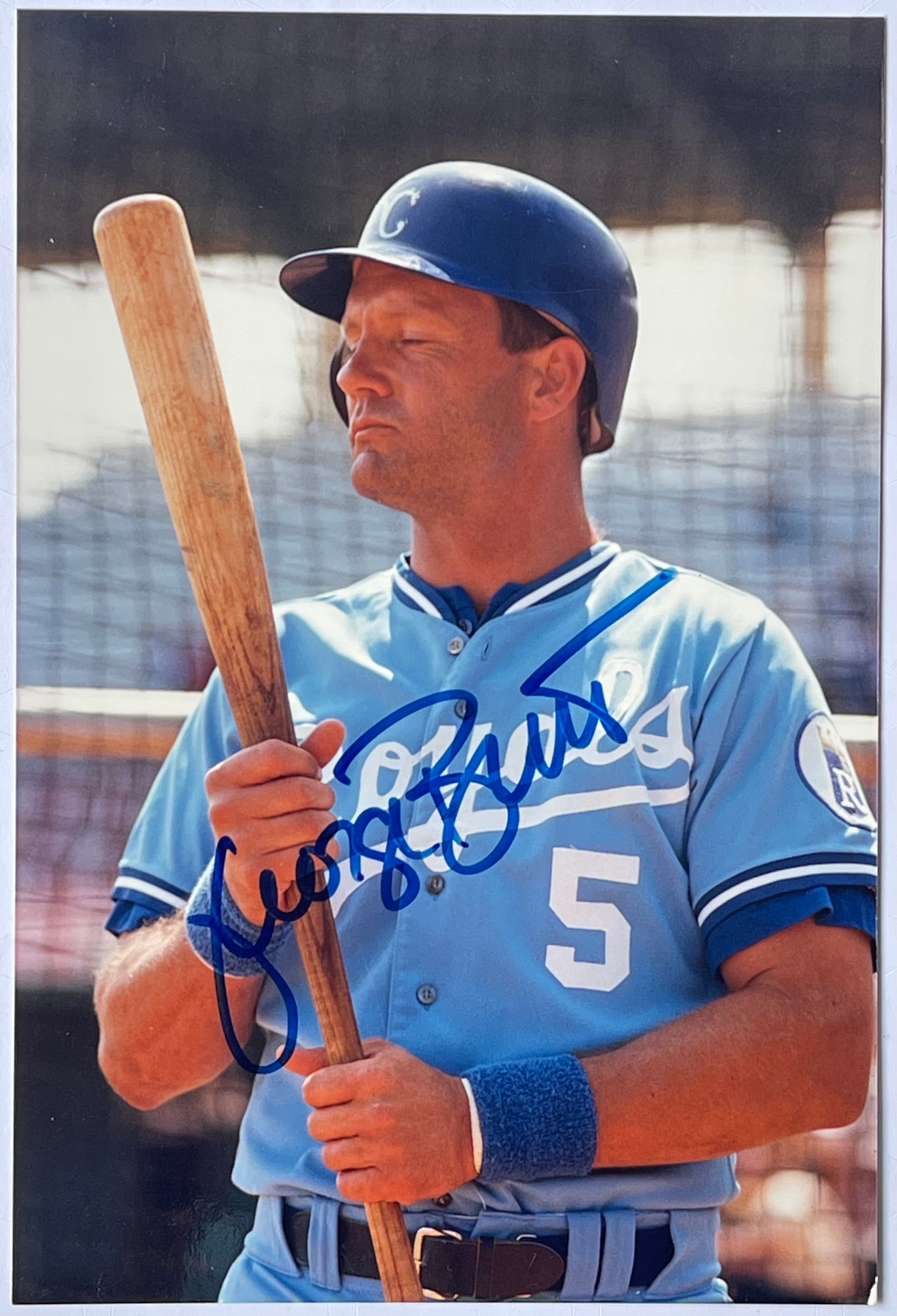 George Brett Autographed 4x6 Baseball Photo | Hollywood Collectibles