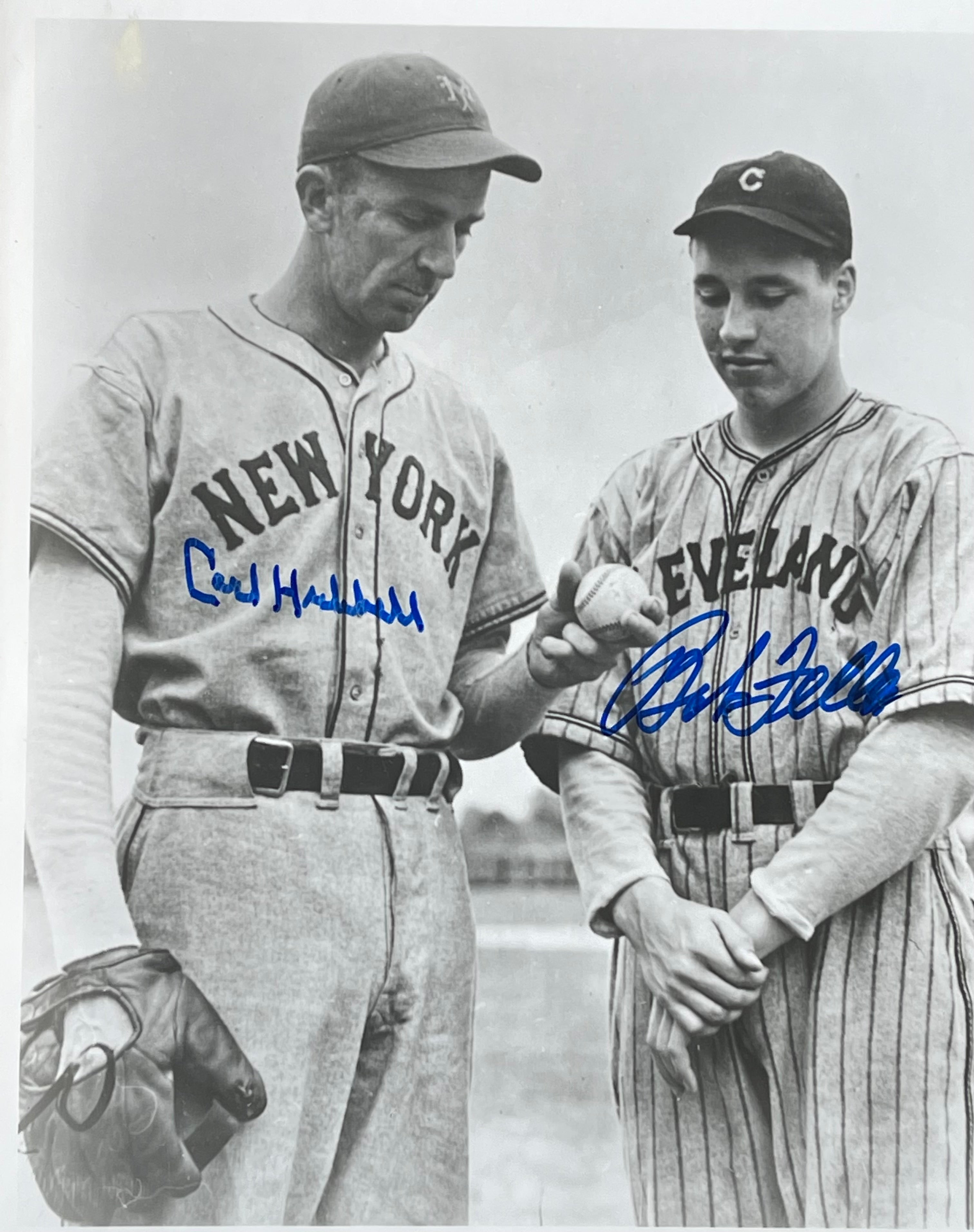 Carl Hubbell Bob Feller Autographed 8x10 Baseball Photo (Beckett ...
