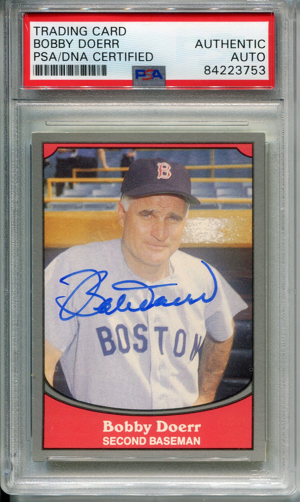 Bobby Doerr Autographed 1990 Pacific Card (PSA) | Hollywood Collectibles