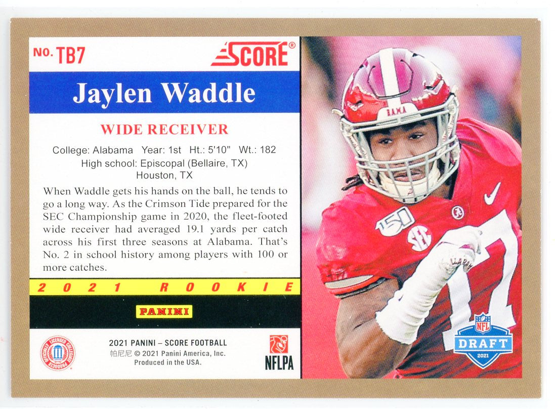Jaylen Waddle 2021 Panini Score Rookie Card #TB7 | Hollywood Collectibles