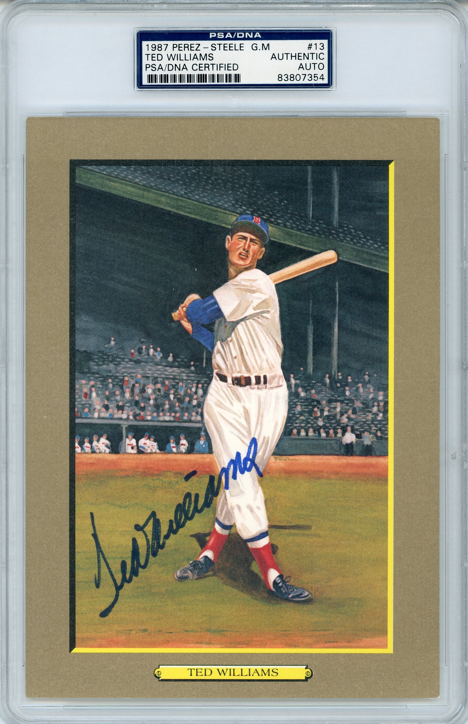 Ted Williams Autographed 1987 Perez Steele Great Moments Card (PSA ...