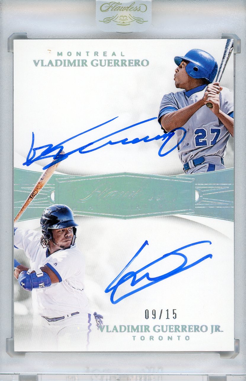 Vladimir Guerrero & Vladimir Guerrero Jr. Autographed 2019 Panini Flaw ...