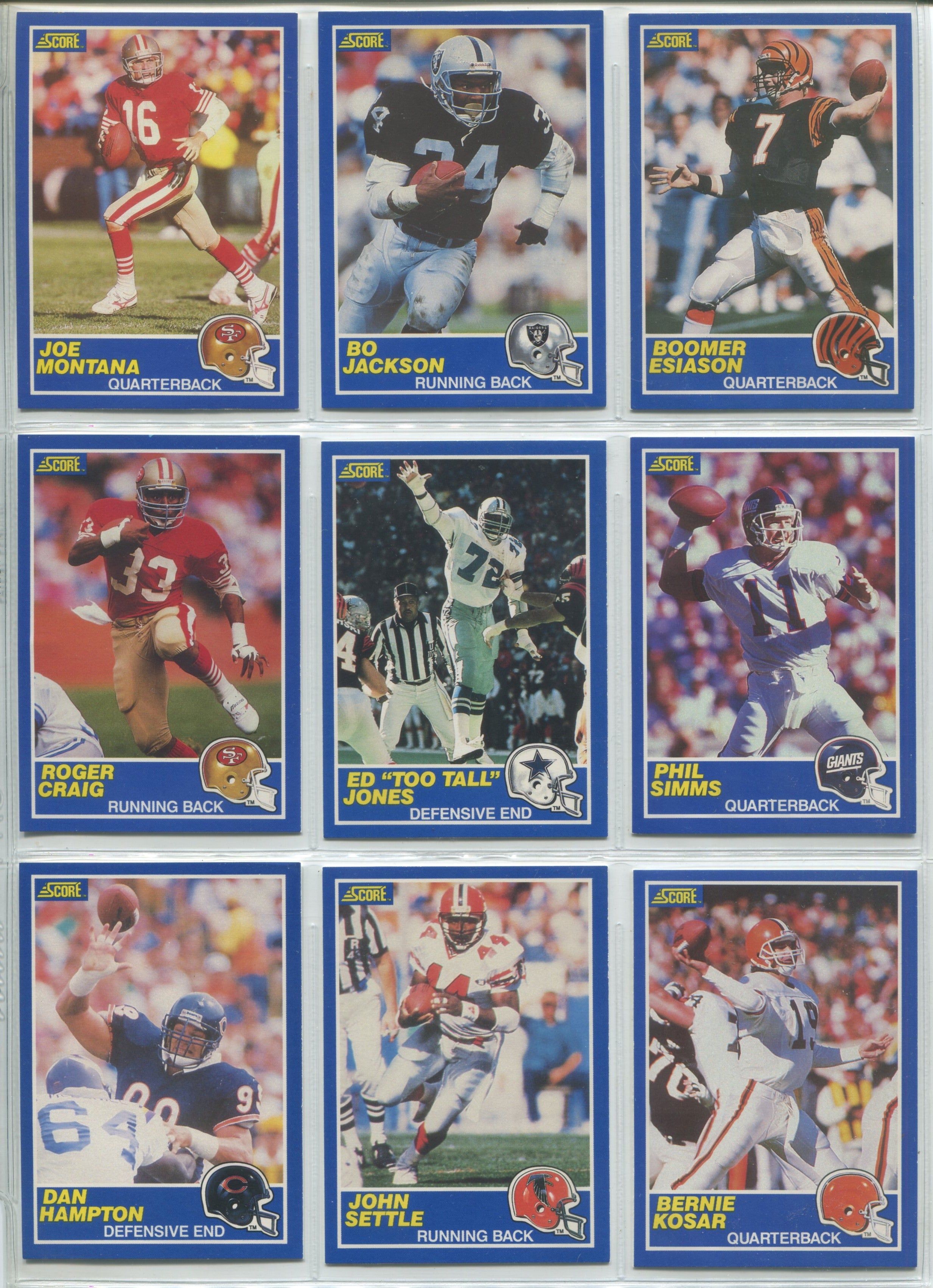 1989 Score Football Cards Complete Set | Hollywood Collectibles