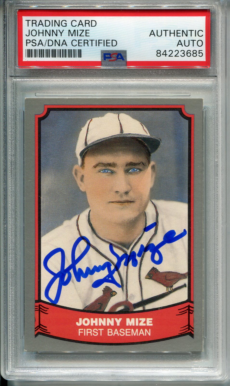 Johnny Mize Autographed 1988 Pacific Card (PSA) | Hollywood Collectibles