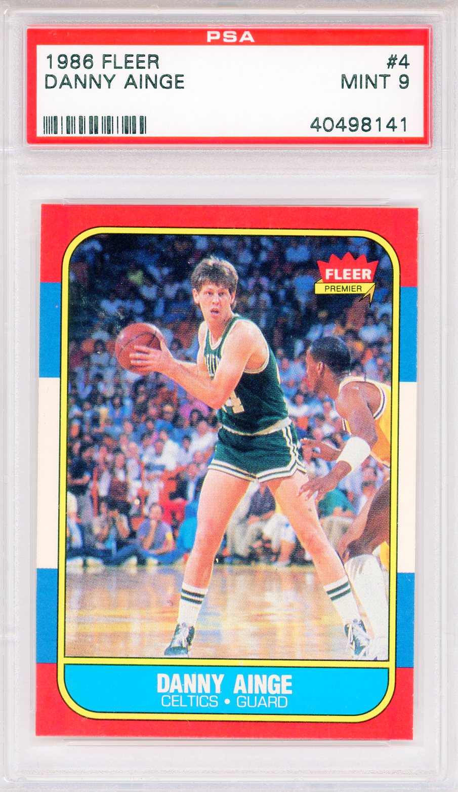 Danny Ainge 1986 Fleer Card #4 (PSA Mint 9) | Hollywood Collectibles