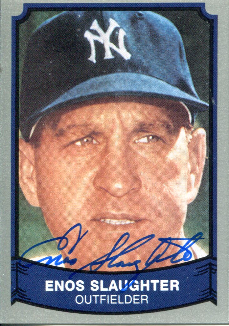 Enos Slaughter Autographed 1989 Pacific Card | Hollywood Collectibles