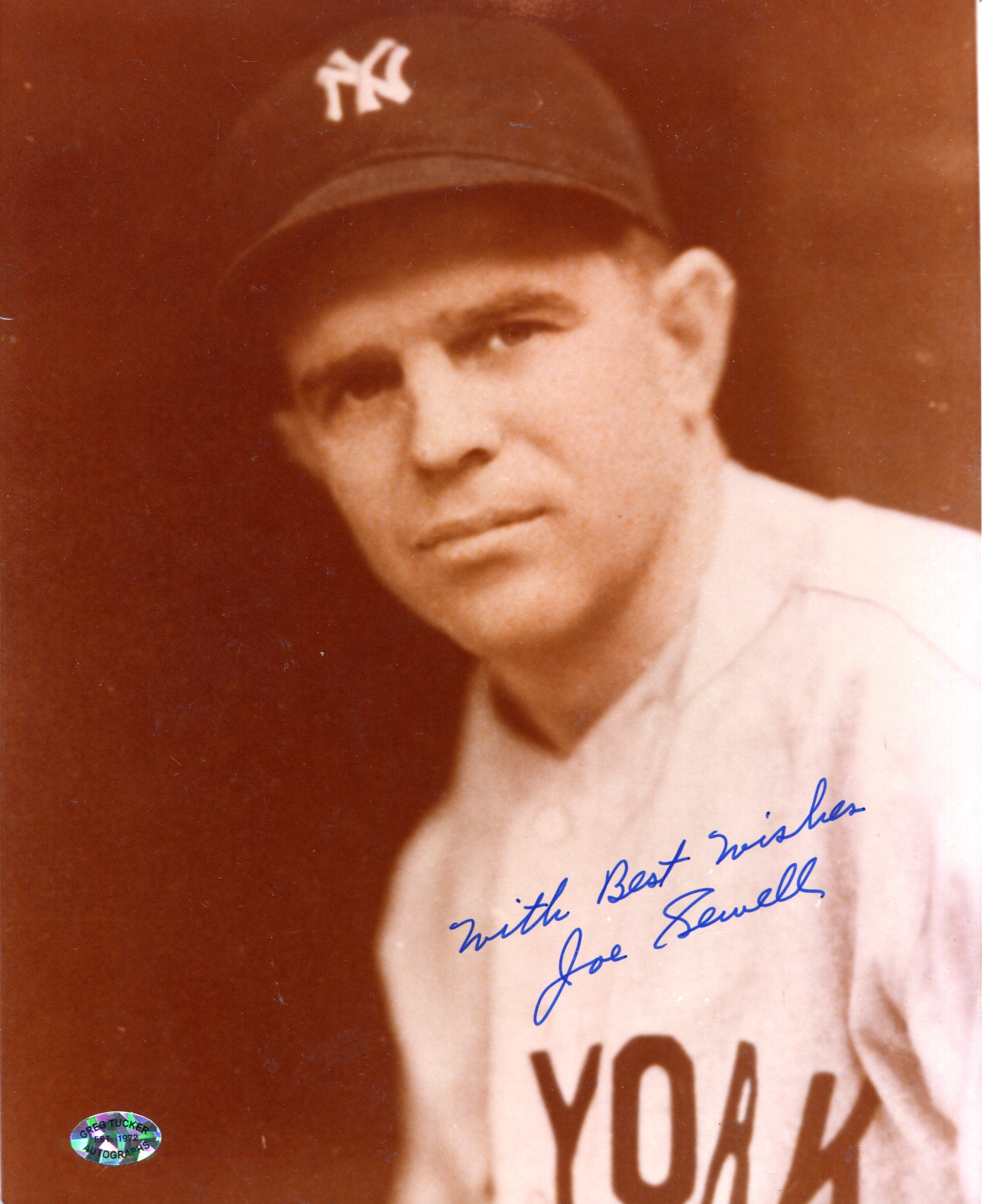 Joe Sewell Autographed 8x10 Photo | Hollywood Collectibles