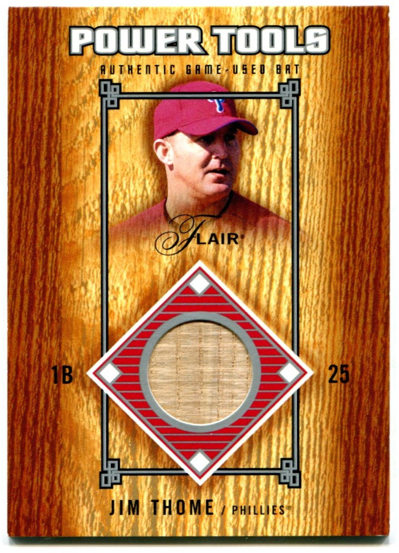 Jim Thome Power Tools Authentic Game Used Bat Card | Hollywood Collectibles